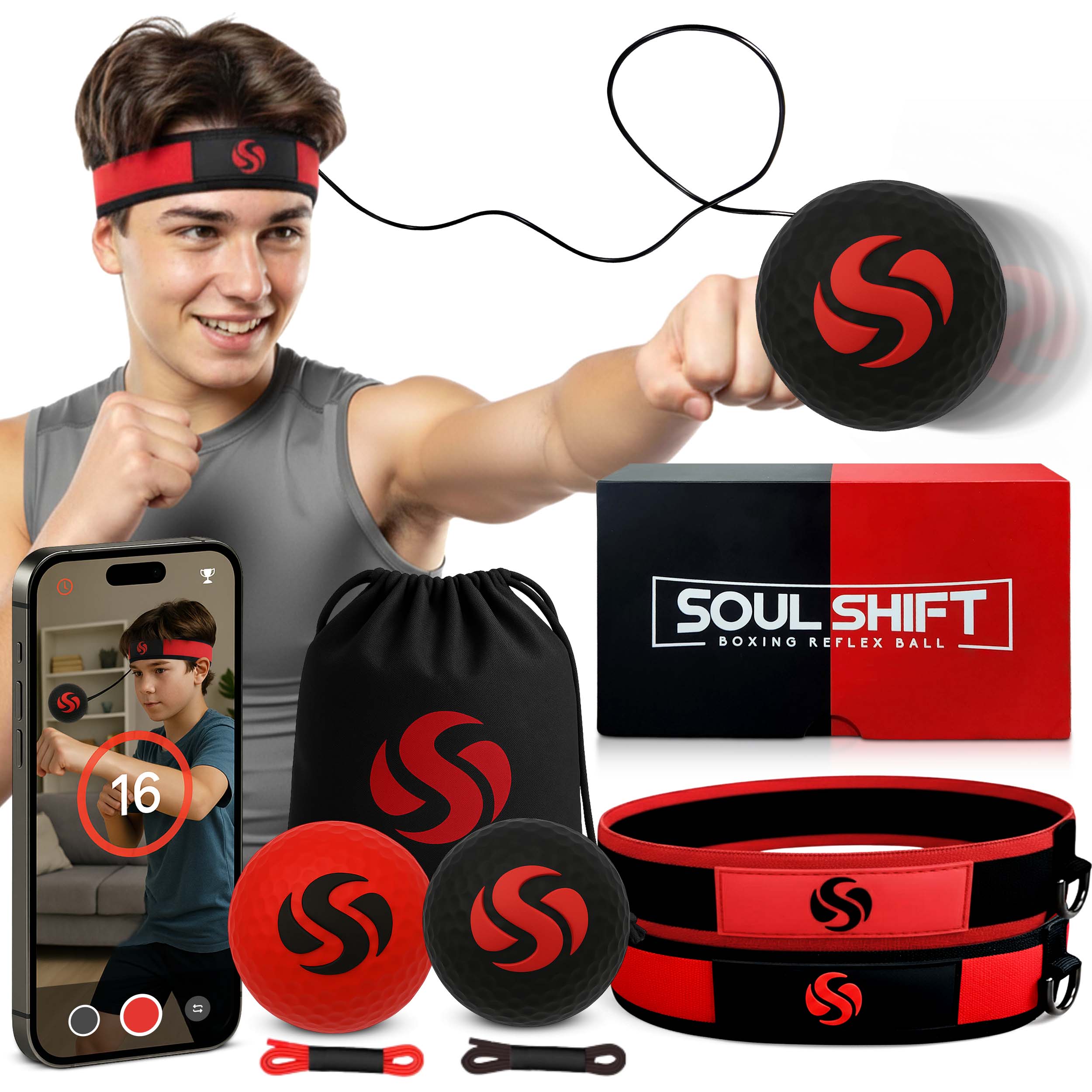 Soul Shift Boxing Reflex Ball – Premium Hand-Eye Coordination Trainer ...